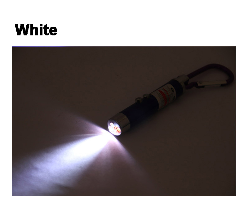 2pcs Mini LED Tri-color Red Purple White Flashlight Battery Powered ...