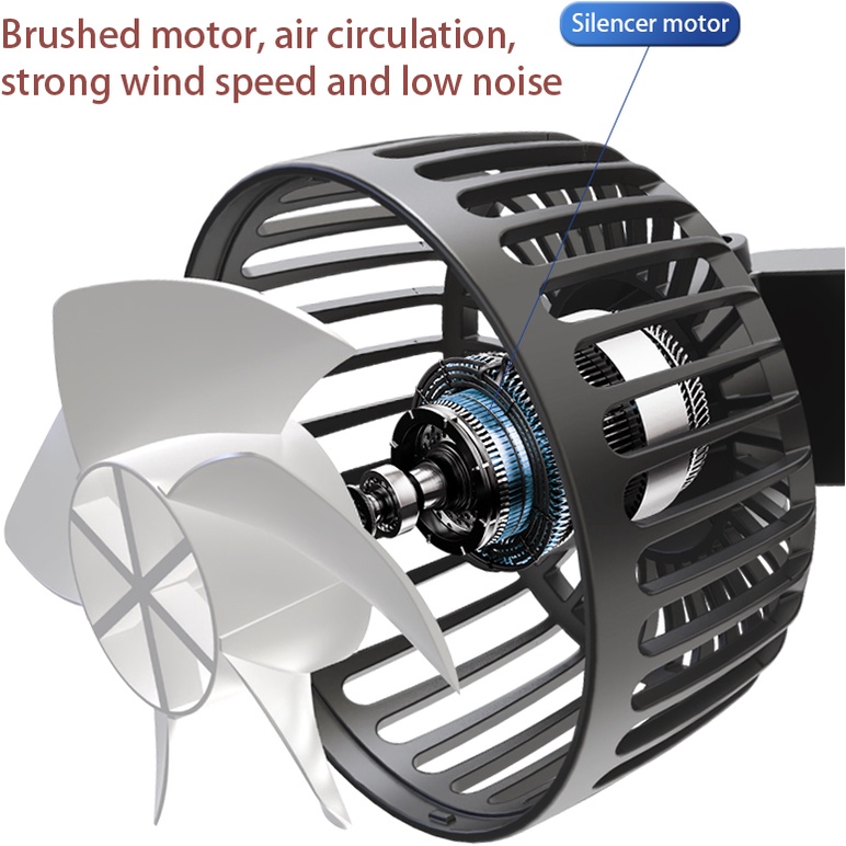 OATSBASF 12/24V Kipas Kereta 5V/2A USB Car Fan Back Headrest Rear Seat ...