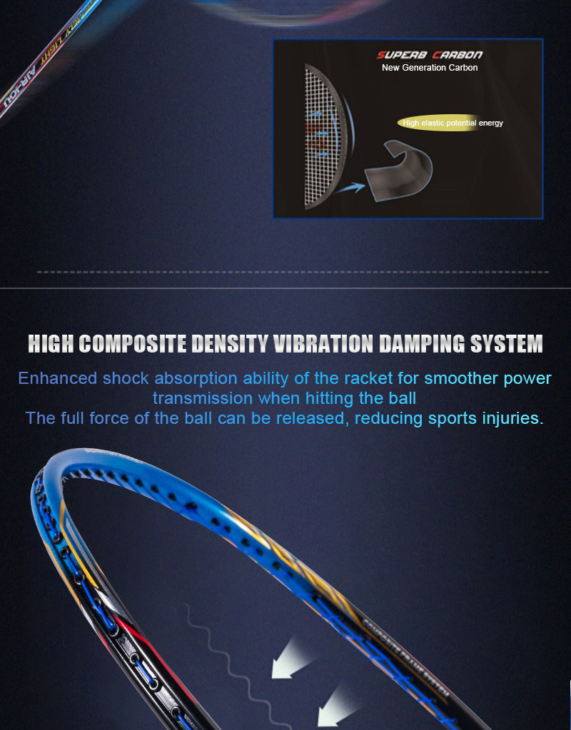 ALP AIR 10U 52g Super Light 30Lbs 100% Full Carbon Fiber Racquet High ...