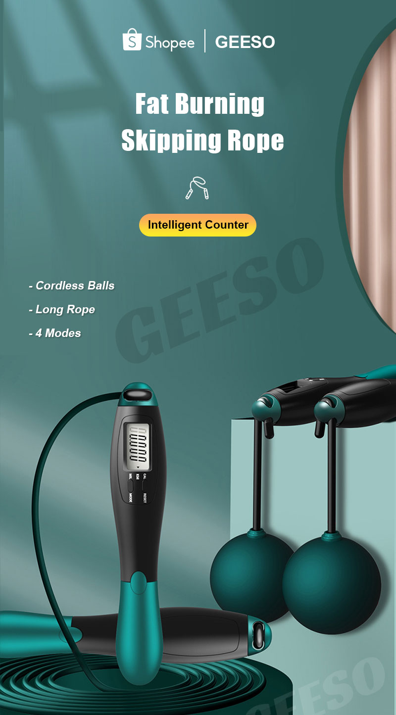 GEESO Smart Skipping Rope Cordless With Digital Counter Professional ...