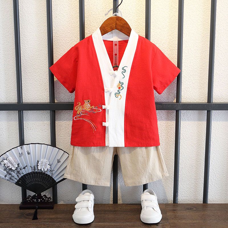 2Pcs/Set Hanfu Kids Boy Chinese New Year Clothes Traditional Costume ...