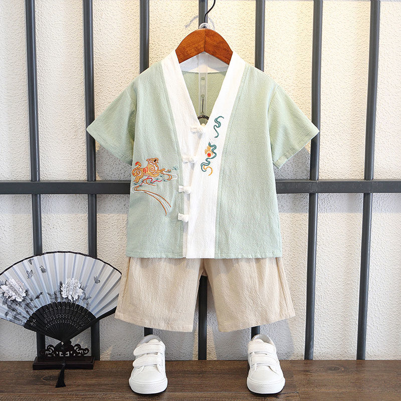 2Pcs/Set Hanfu Kids Boy Chinese New Year Clothes Traditional Costume ...