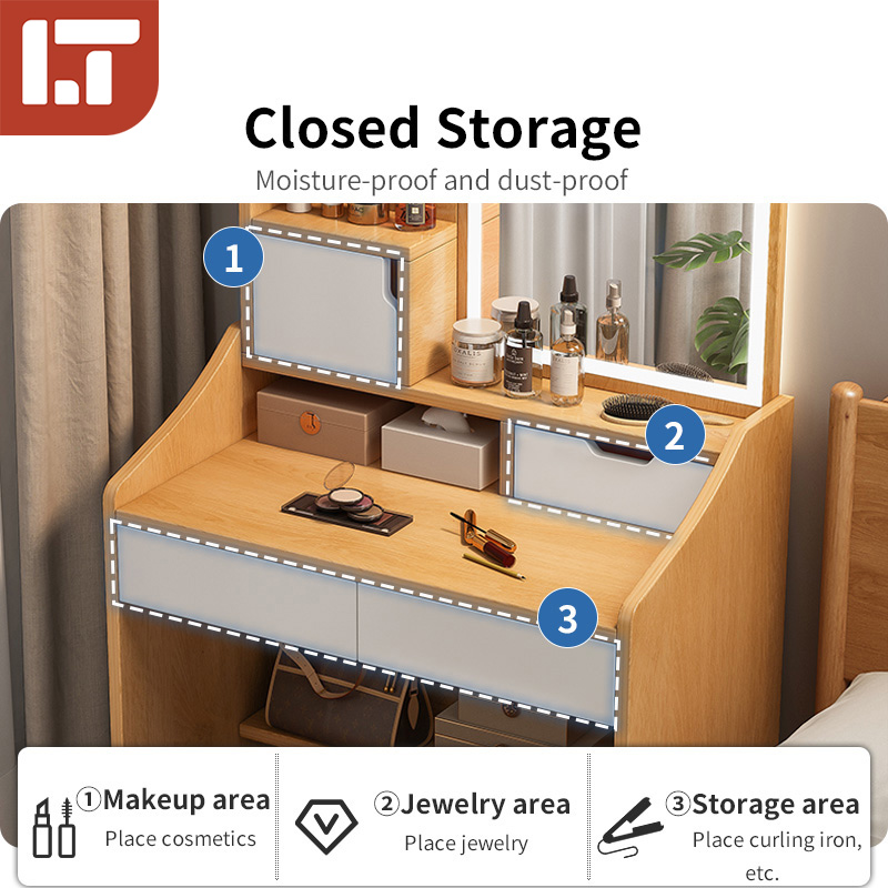 Meja Makeup Dressing Table With Mirror Comestic Tables Meja Solek ...