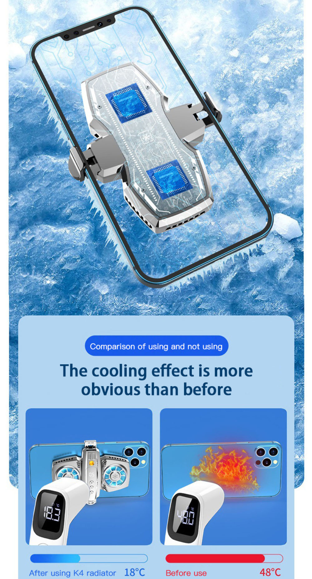 K4 Mobile Phone Radiator With Temperature Digital Display ...
