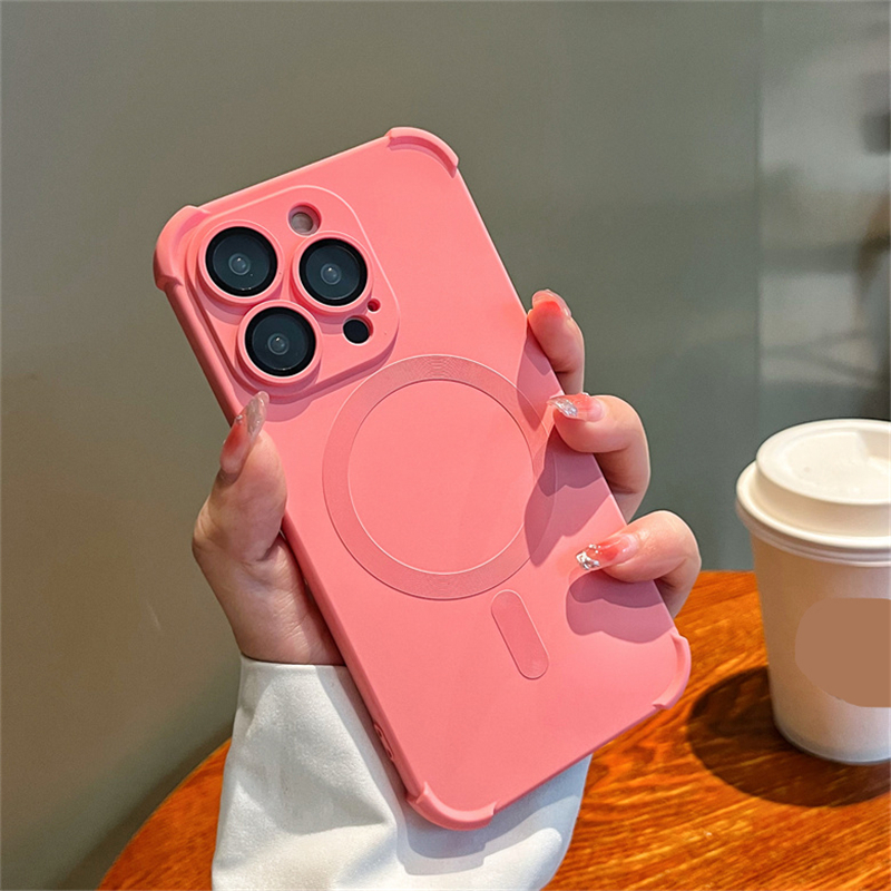 Luxury Magnetic Lens Film Skin Feel Phone Case iPhone 16 15 14 13 12 ...