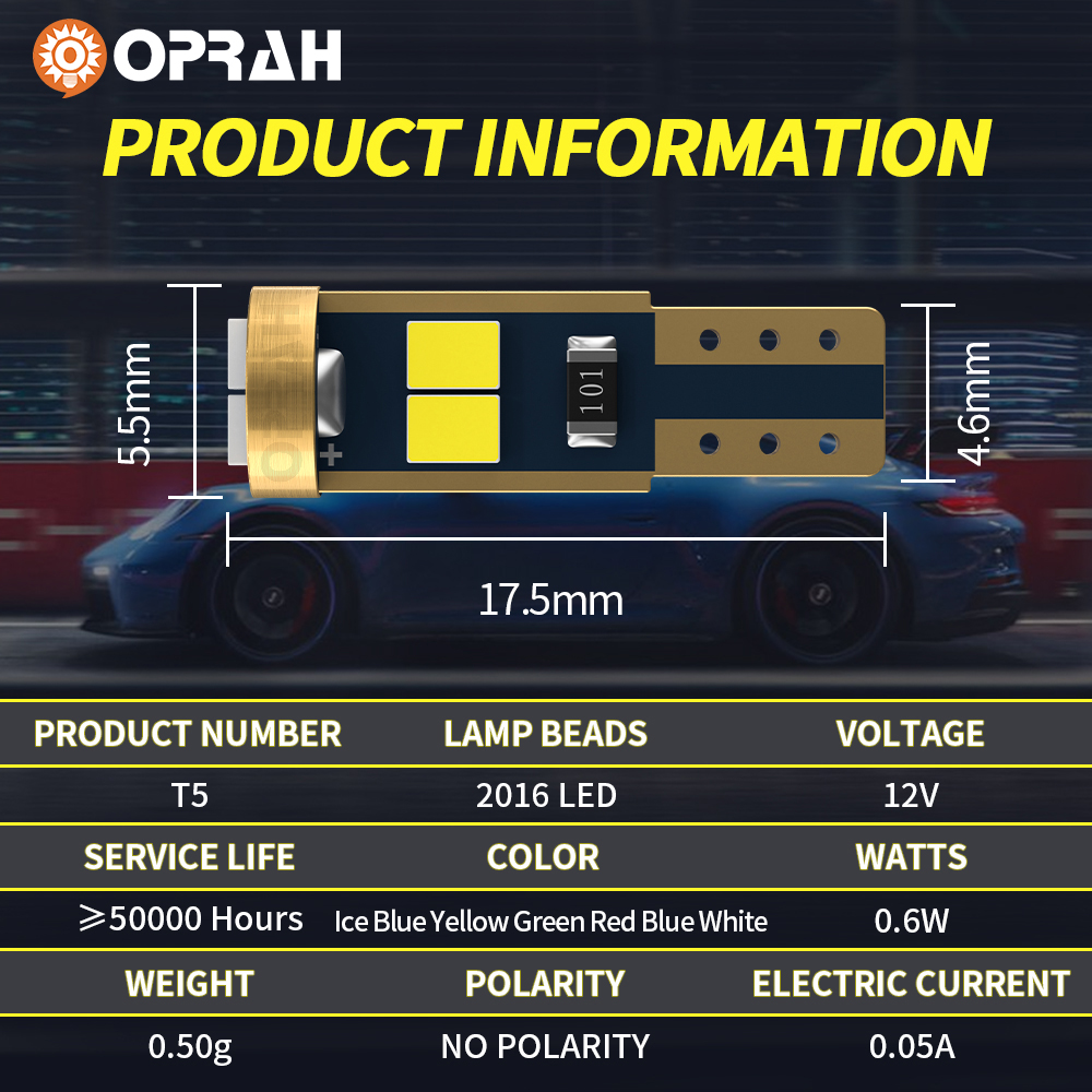 10PCS T5 LED Bulb Car Instrument Lamp W3W W1.2W 12V Led Canbus Car Interior Lights Dashboard ...