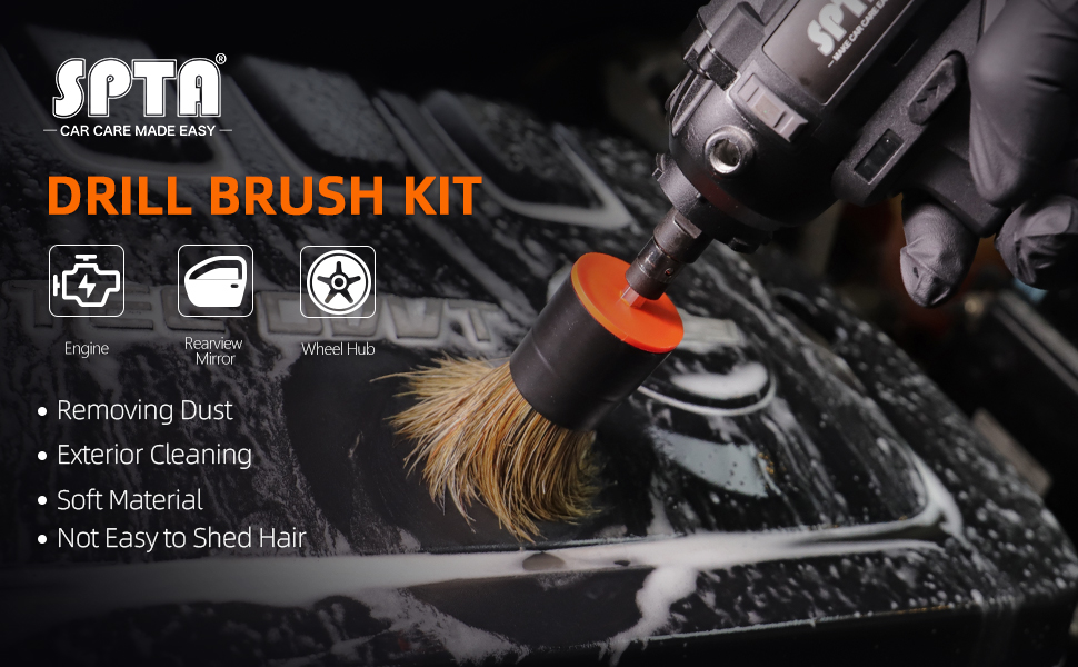 SPTA Electric Drill Brush Kit Car Detailing Tool (5 Pcs) | Shopee Malaysia
