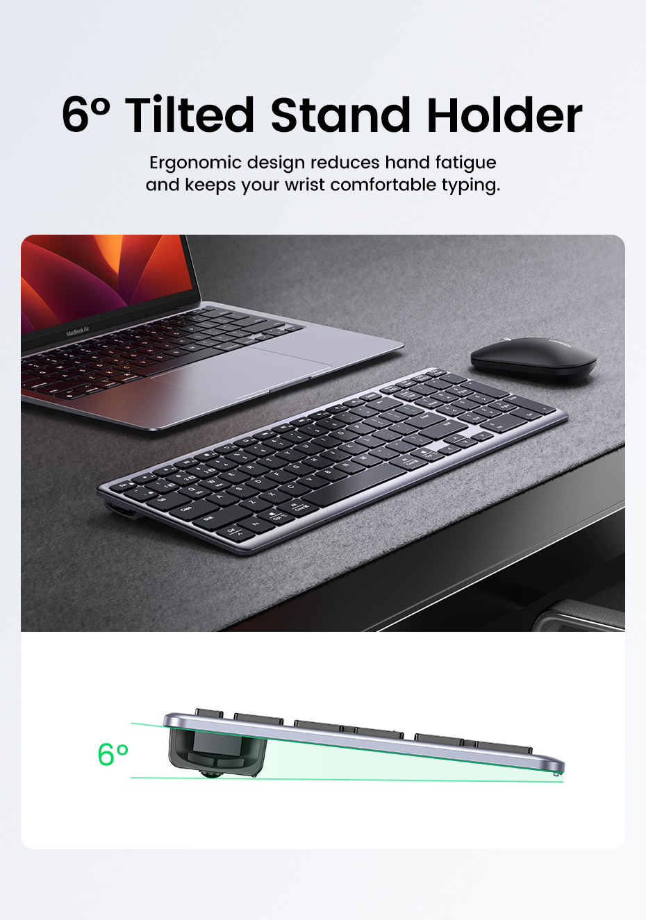 UGREEN Wireless Keyboard Bluetooth 5.0 & 2.4G Keyboard 99 Keys ...