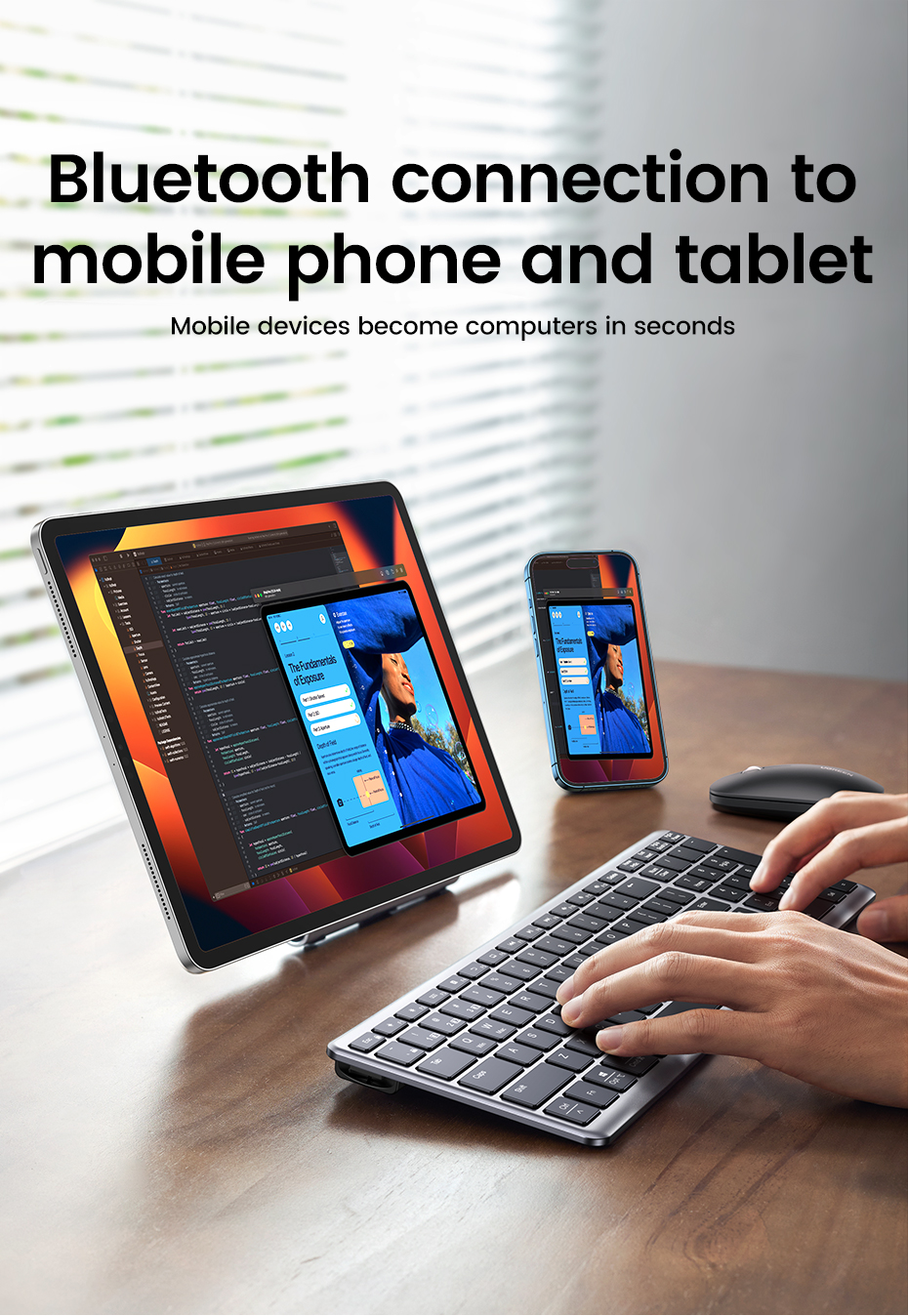 UGREEN Wireless Keyboard Bluetooth 5.0 & 2.4G Keyboard 99 Keys ...