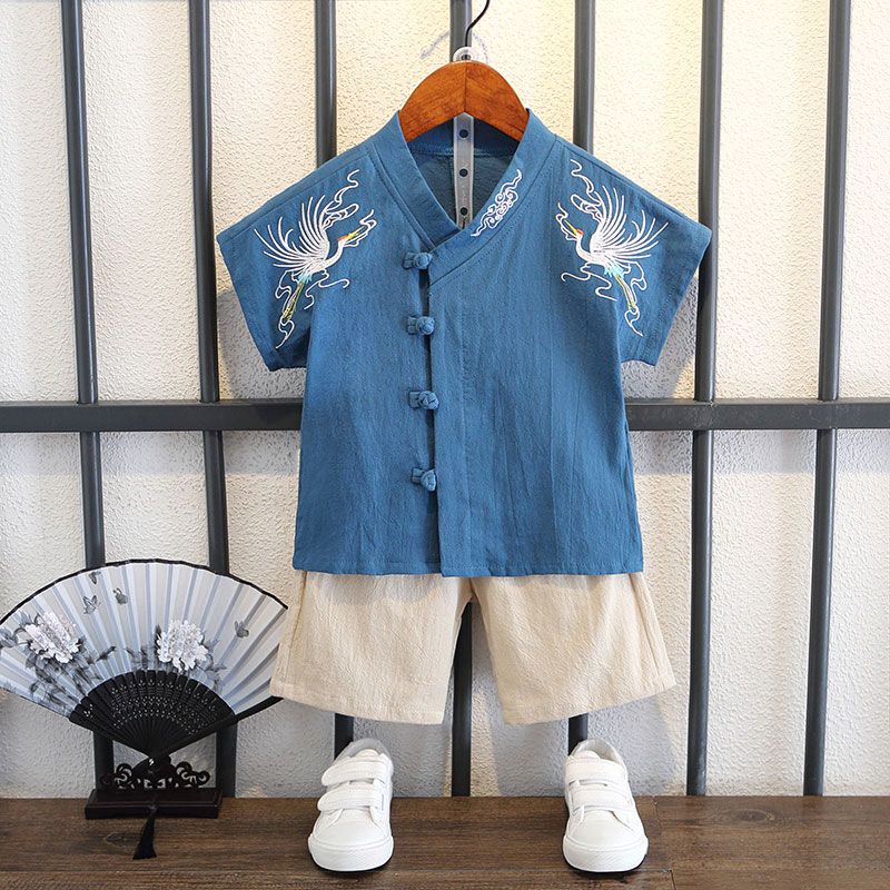 2Pcs/Set Hanfu Kids Boy Traditional Costume Tang Suit Chinese New Year ...
