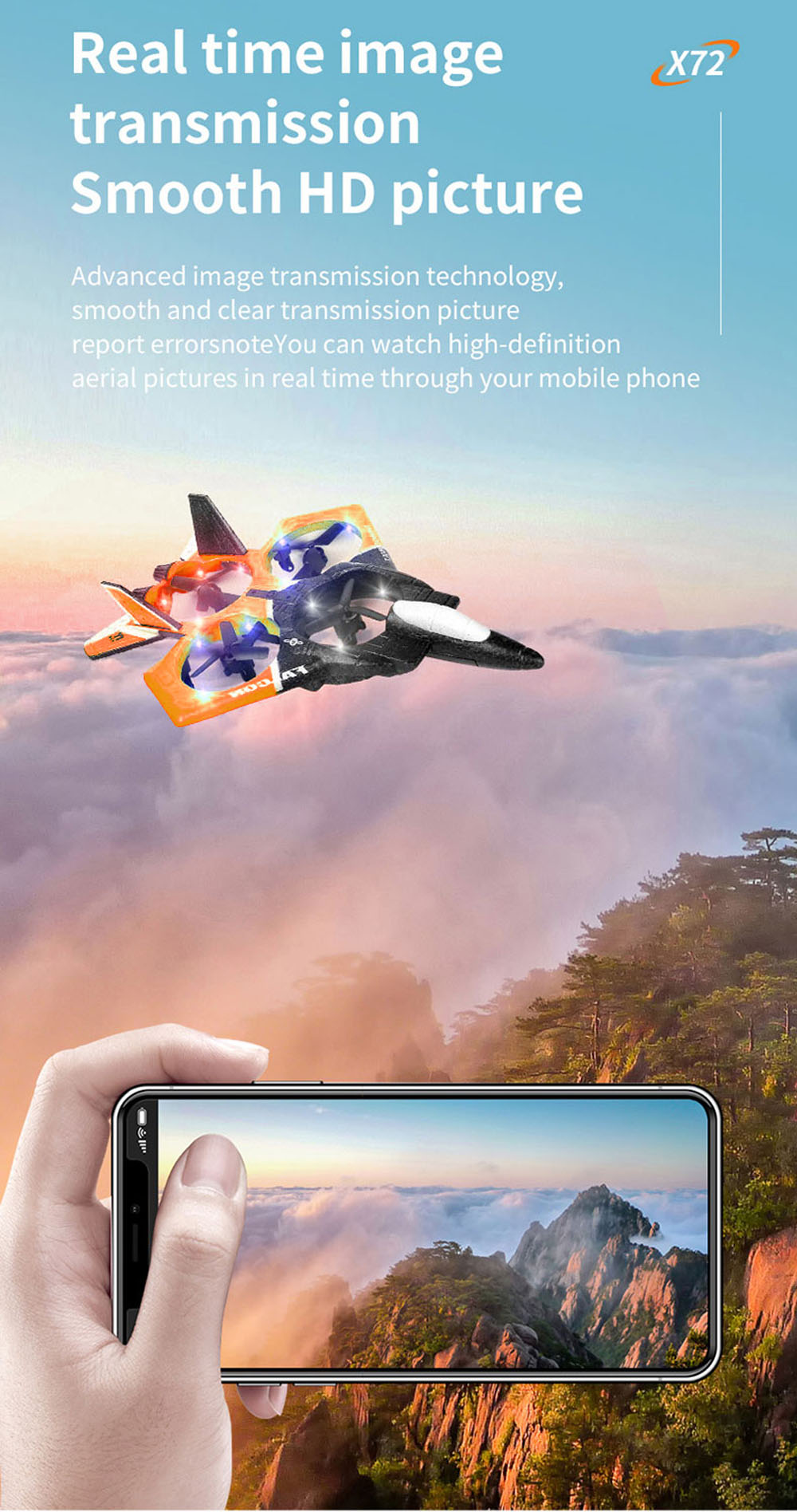 J20 Remote Control RC Plane Wifi Camera Aircraft Gravity Sensing Glider ...