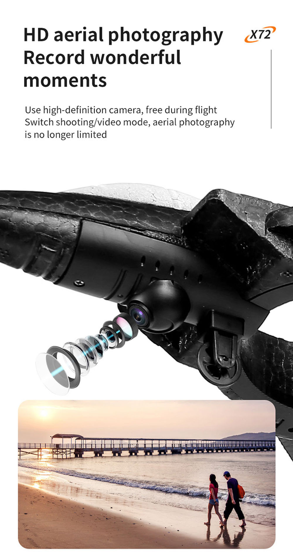 J20 Remote Control RC Plane Wifi Camera Aircraft Gravity Sensing Glider ...