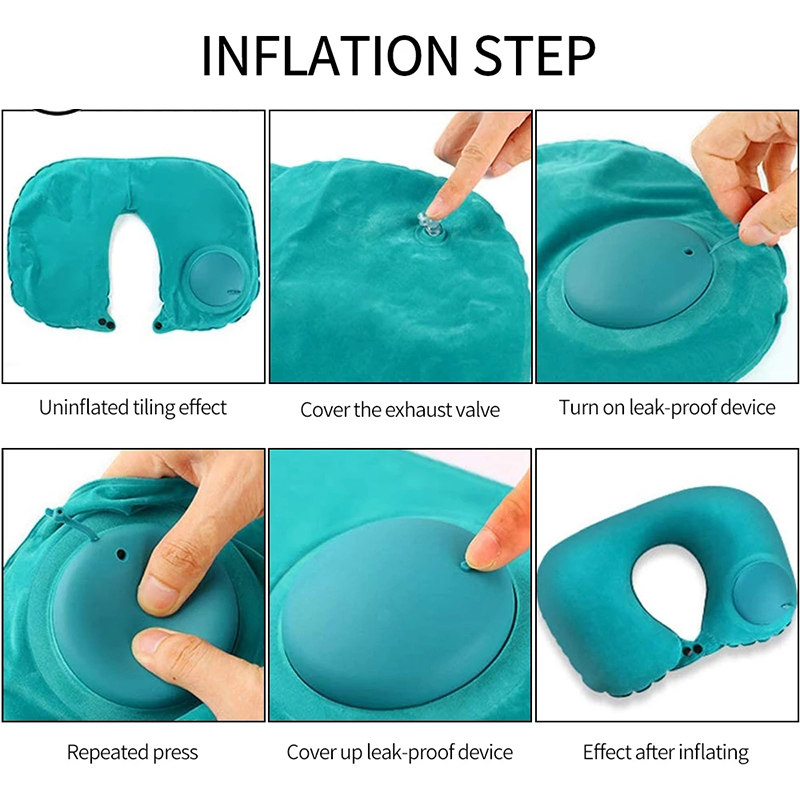 KIPRUN U-Shape Travel Pillow Automatic Air Inflatable Airplane Car ...