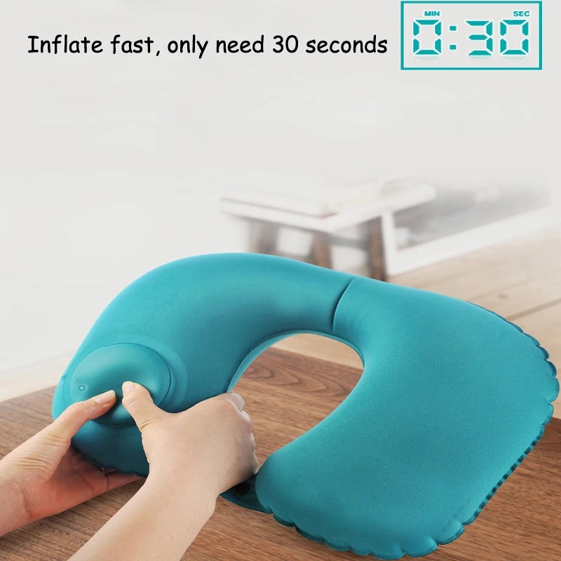 KIPRUN U-Shape Travel Pillow Automatic Air Inflatable Airplane Car ...
