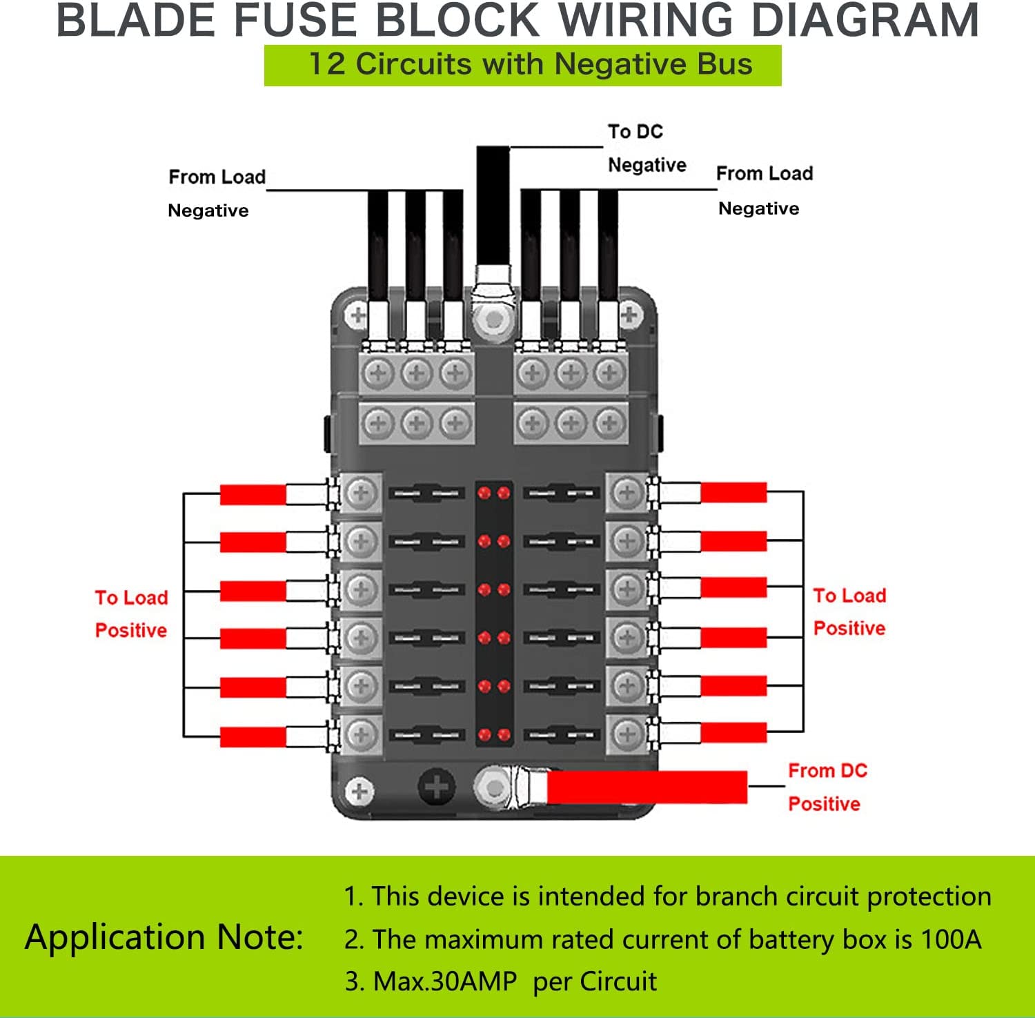 12 Volt Fuse Block, Marine Boat Fuse Block Waterproof 12 Way Automotive ...