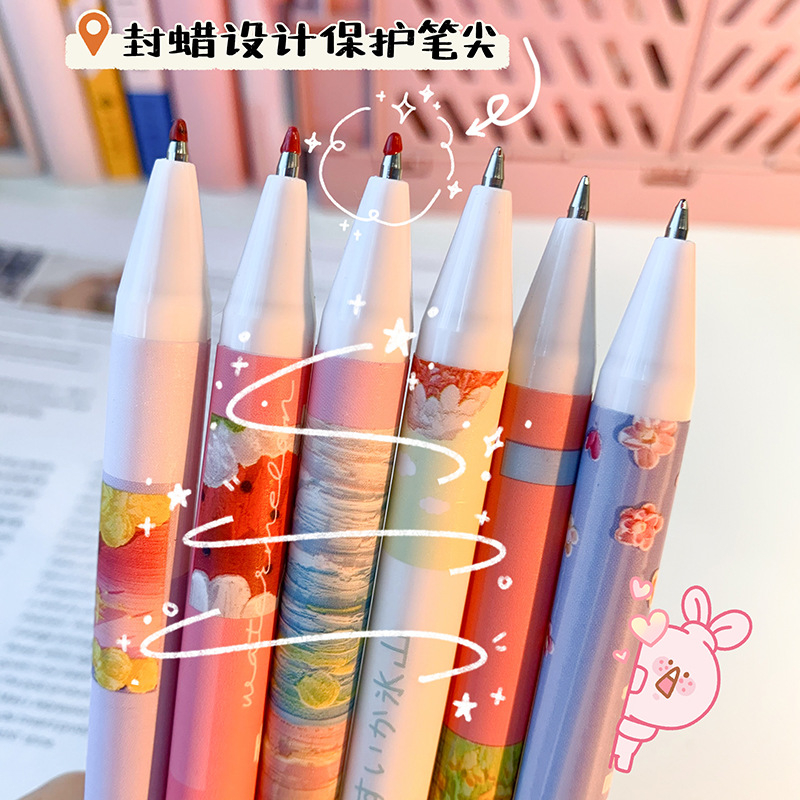 6Pcs/set Gel Pen Press Pen Signature Pen Student Creative Stationery ...