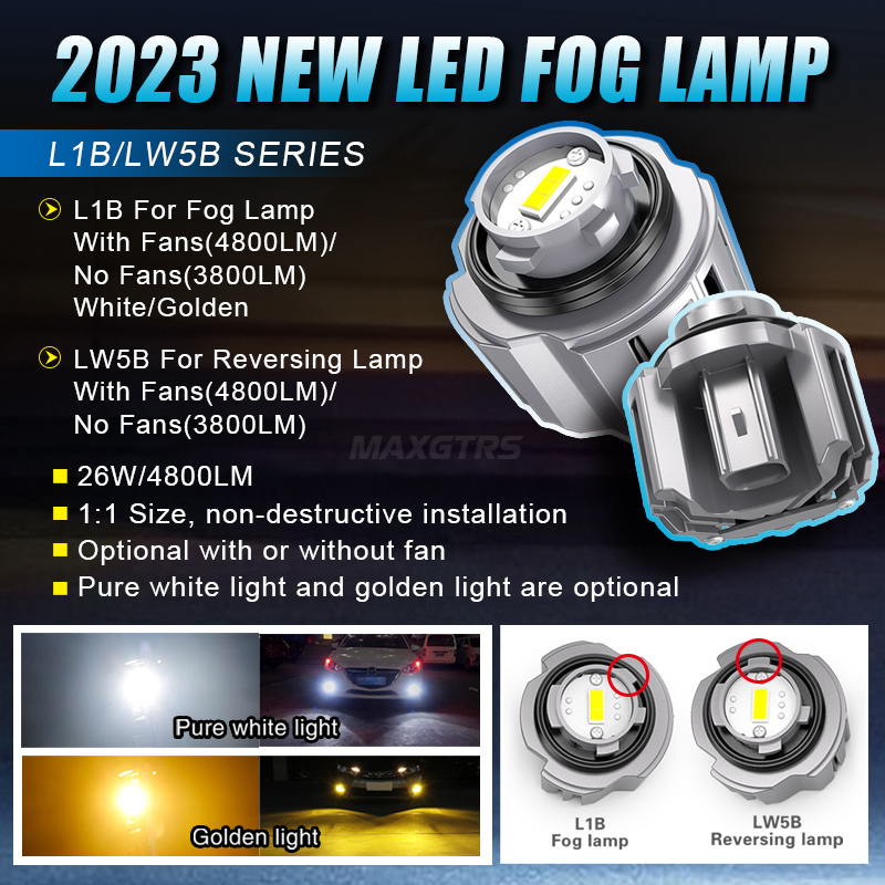 MAXGTRS 2X Double Color L1B LW5B Car Led Fog Light For Toyota COROLLA ...