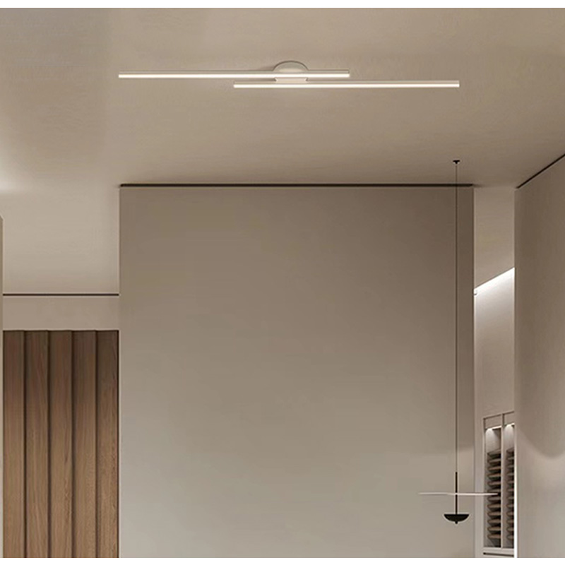Nordic Minimalist Led Ceiling Light Modern Bedroom Long Strip Ceiling ...