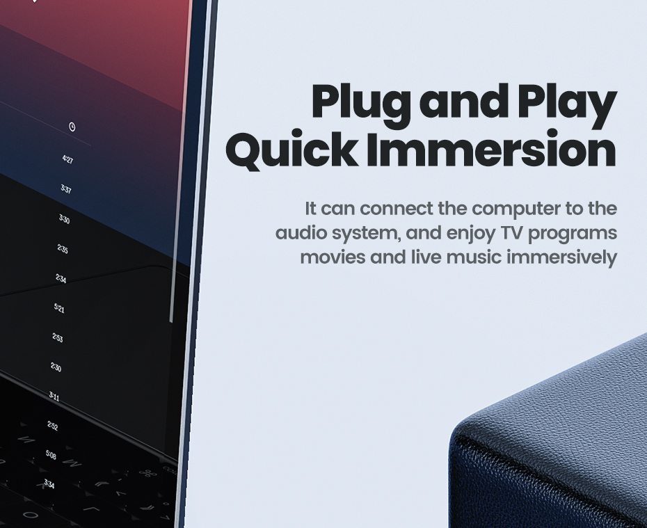 Toocki RCA Audio Cable Jack 3.5mm to 2RCA Male Splitter Cable for ...