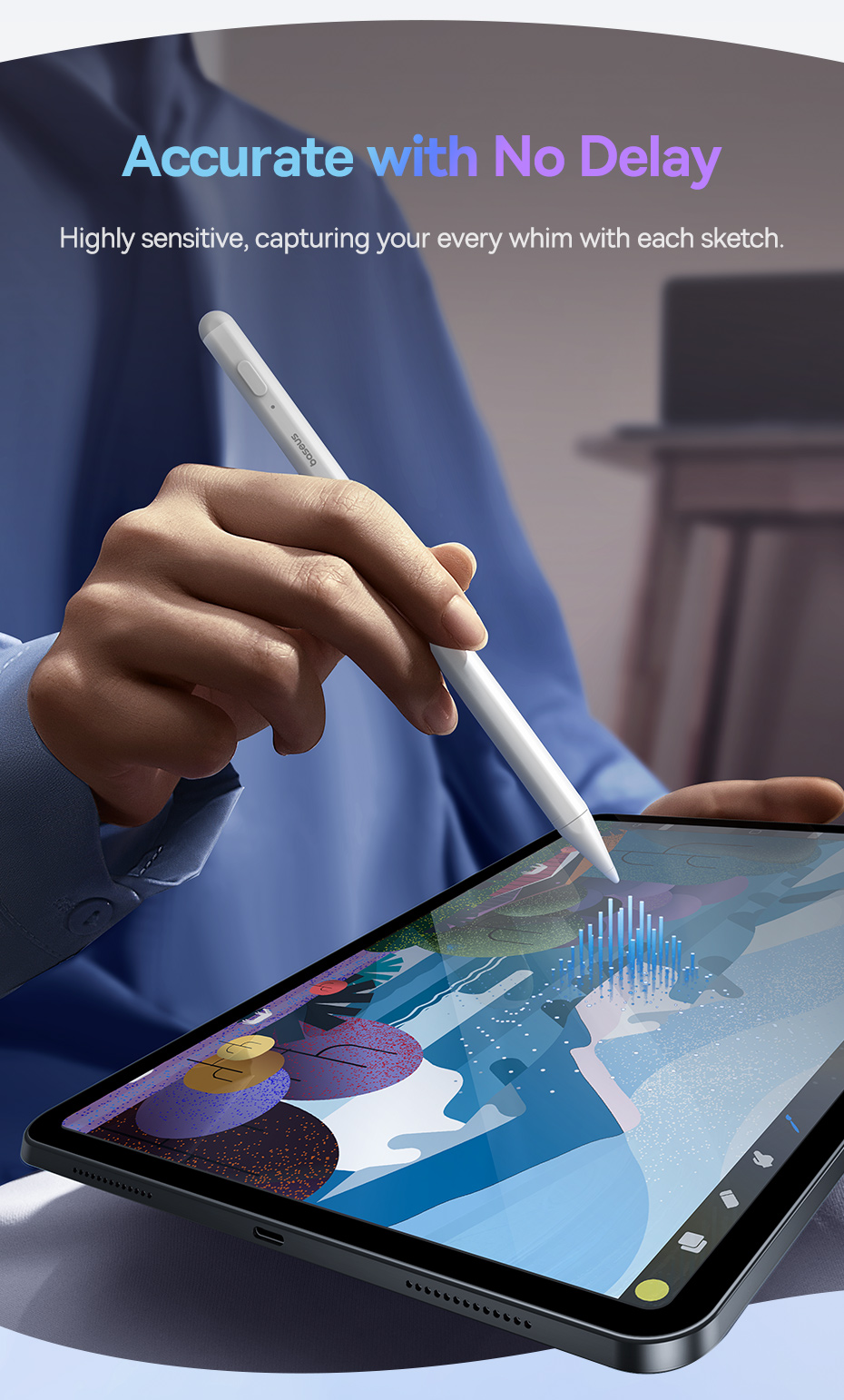 Baseus Smooth Writing 2 Series Stylus Pen with LED Indicators For i Pad Pencil | Shopee Malaysia