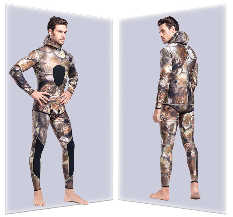 3MM Men Spearfishing Suit Camo Dive Wetsuit One Piece fullbody diving ...