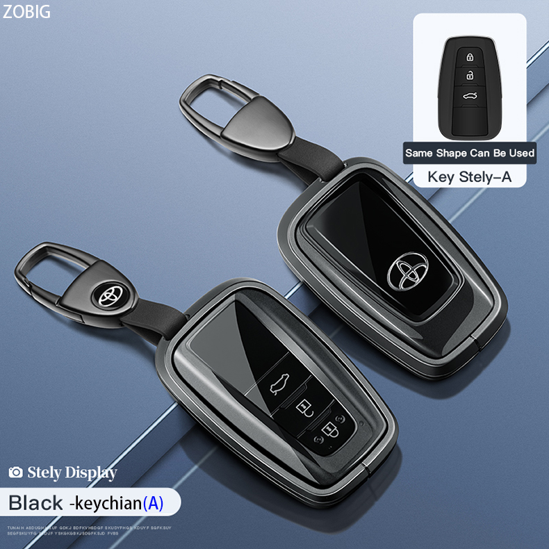 ZOBIG Aluminium alloy Key Fob Cover for Toyota Car Key Case Shell with ...
