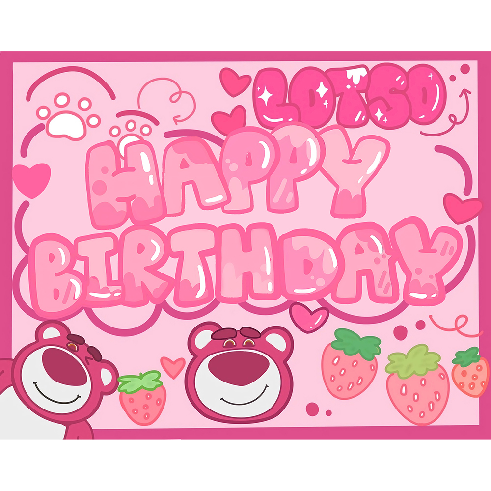 Toy Story Lotso Strawberry Bear Balloons banner cake toppers Birthday ...