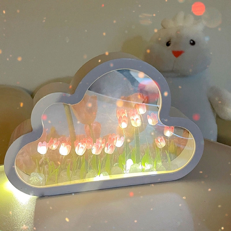 INS Cloud Shape Night Light Creative Bedside Tulip Lamp Gift Supplies | Shopee Malaysia