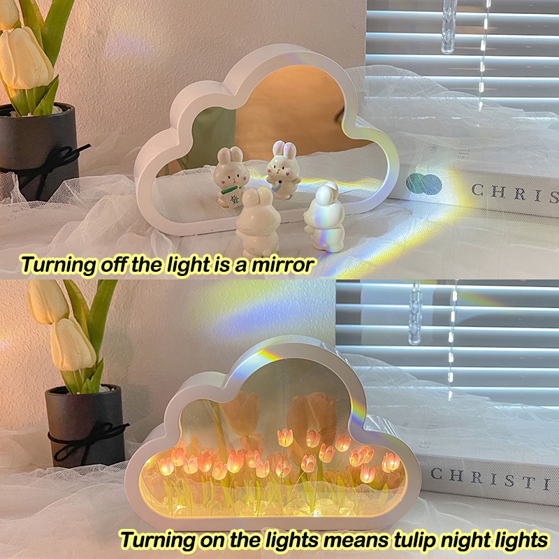 INS Cloud Shape Night Light Creative Bedside Tulip Lamp Gift Supplies ...