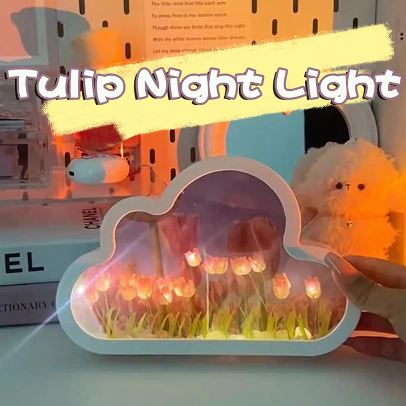 INS Cloud Shape Night Light Creative Bedside Tulip Lamp Gift Supplies | Shopee Malaysia