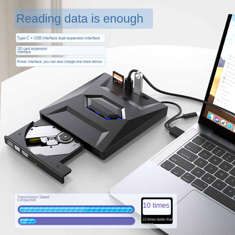 External DVD Drive for Laptop USB 3.0 Type-C Portable CD/DVD Optical Drive Player Writer CD ...