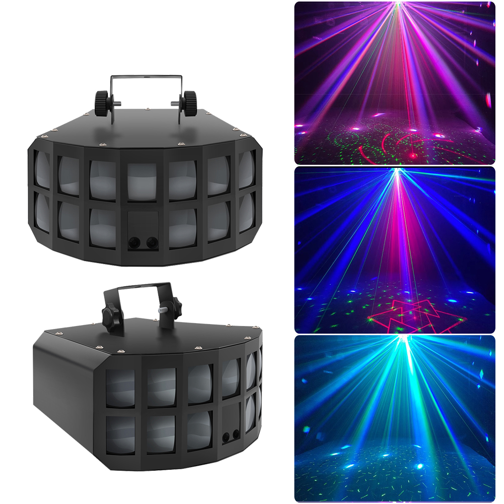 Colorful Butterfly Light Stage Laser Voice Control Double Butterfly ...