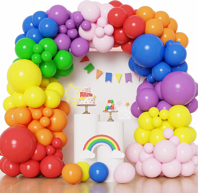 Rainbow Balloons Chain Set Multicolor Latex Balloon Wedding Birthday ...