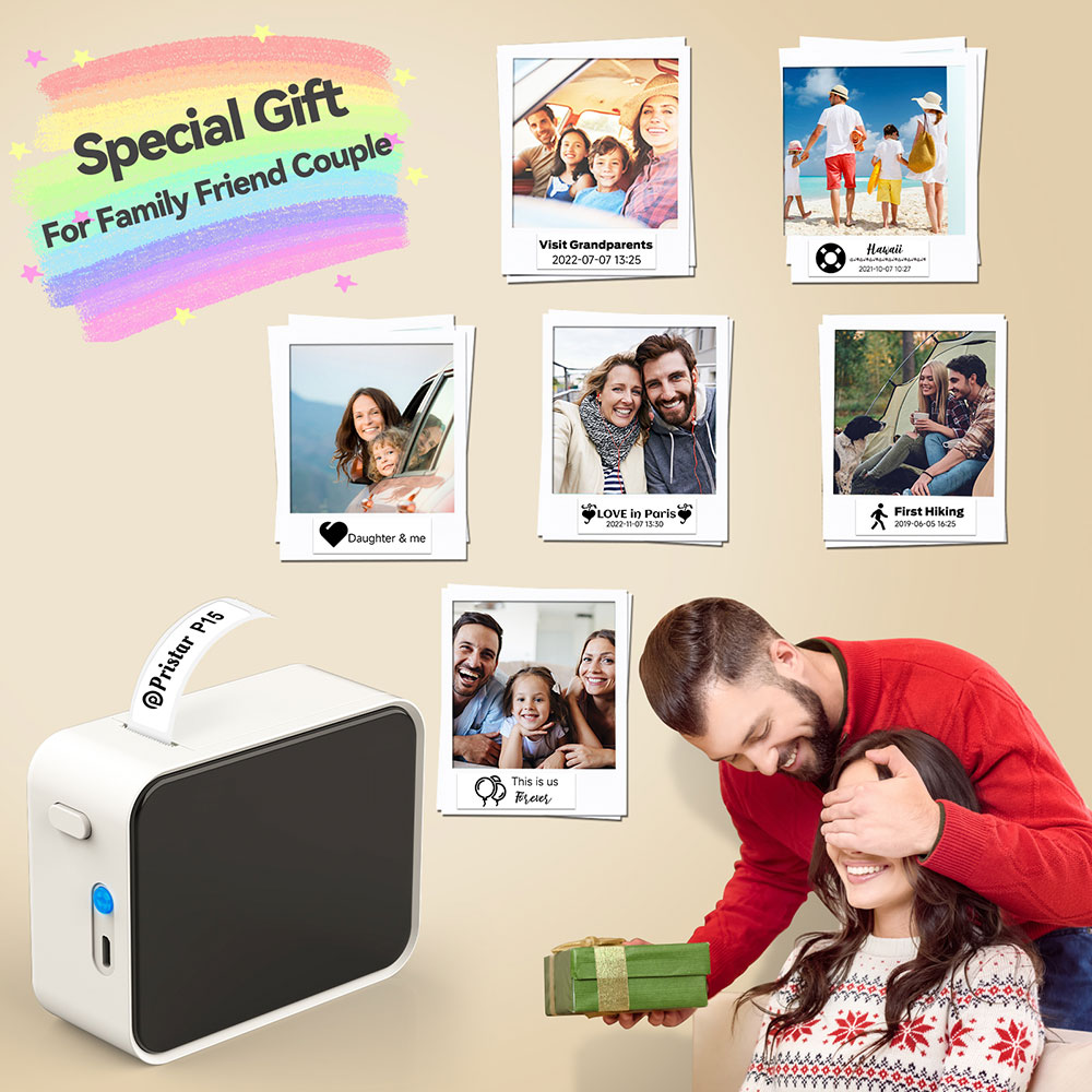 Unismar Inkless Thermal Printer P15 Portable Label Printer Bluetooth Wireless Mini Sticker ...