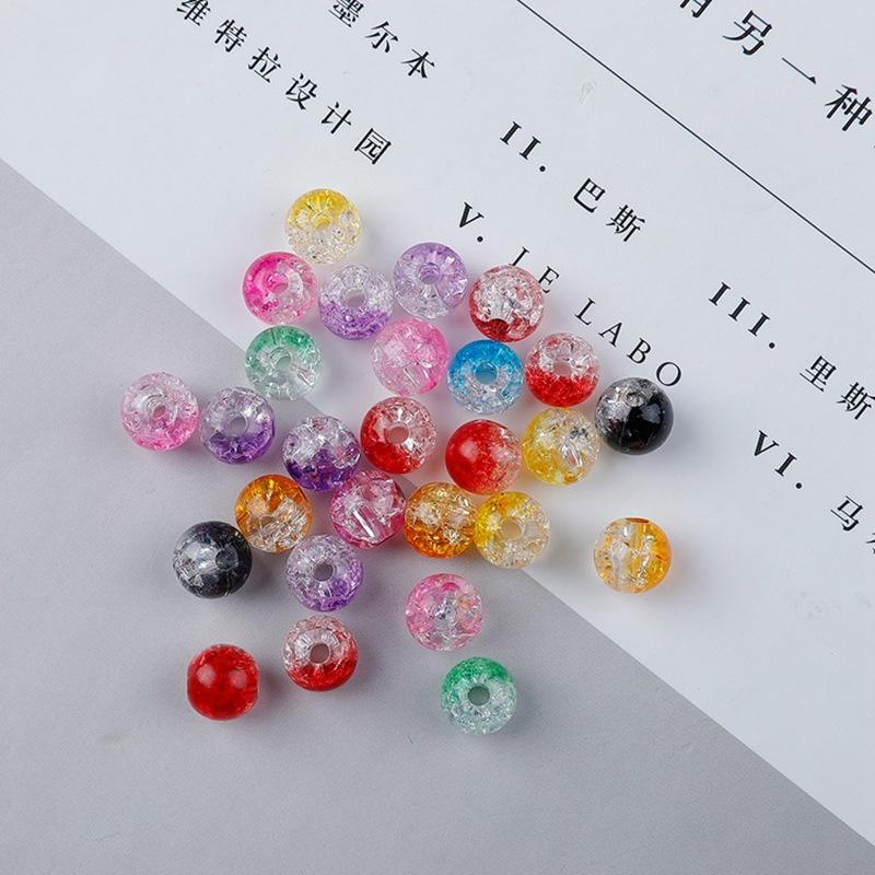 8mm/10mm/12mm Double Color Round Acrylic Cracked Beads Loose Beads for ...