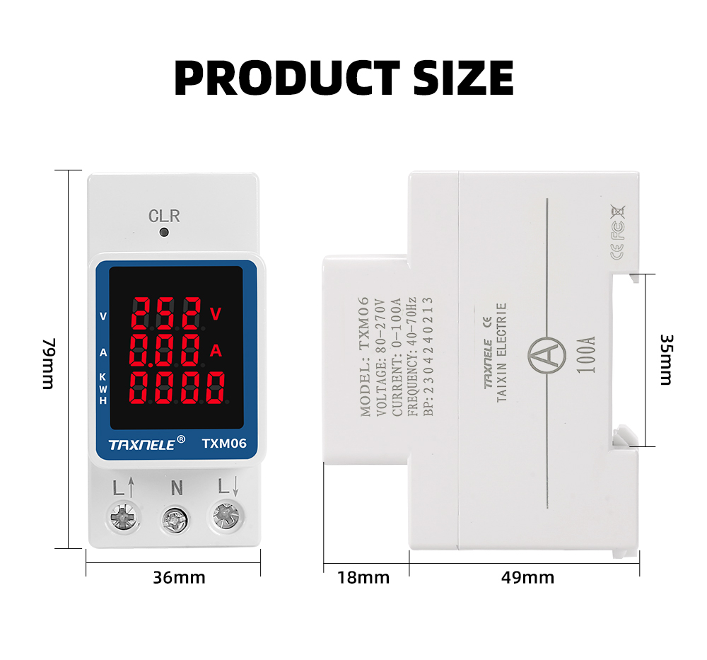 Din Rail Electricity Digital Meter Power Energy Voltmeter Ammeter kWh ...