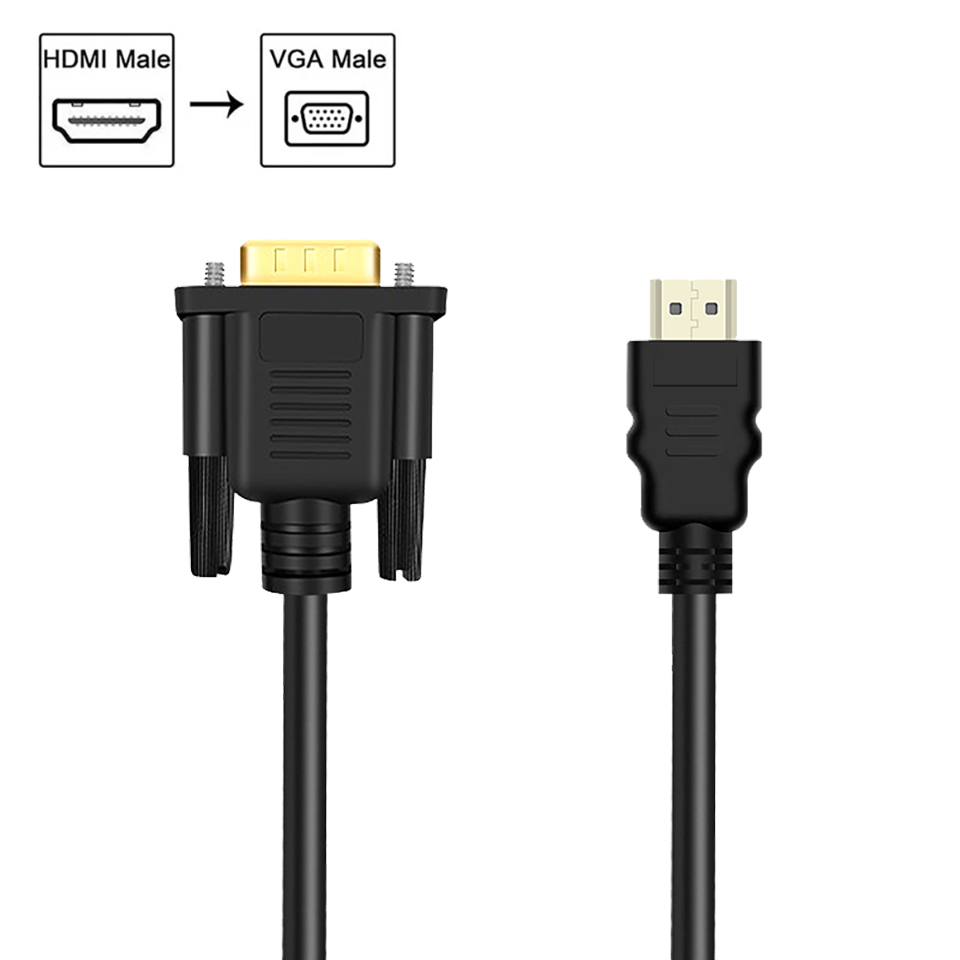 EYD HDTV11 1.8M/6FT HDMI-compatible Male to VGA Male 15 Pin Video ...