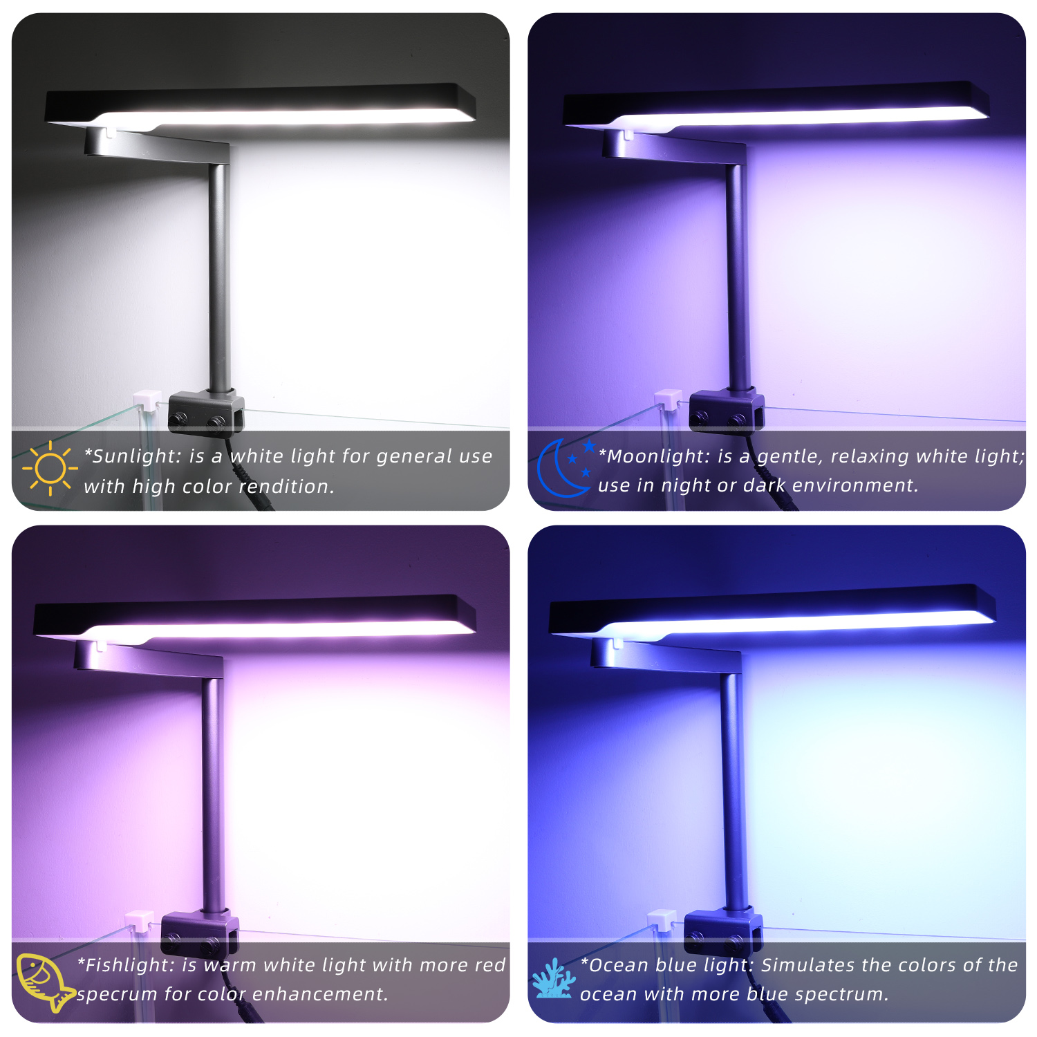 (MY stock)15W Full spectrum Smart APP Nano LED Aquarium Light,Fish Tank ...