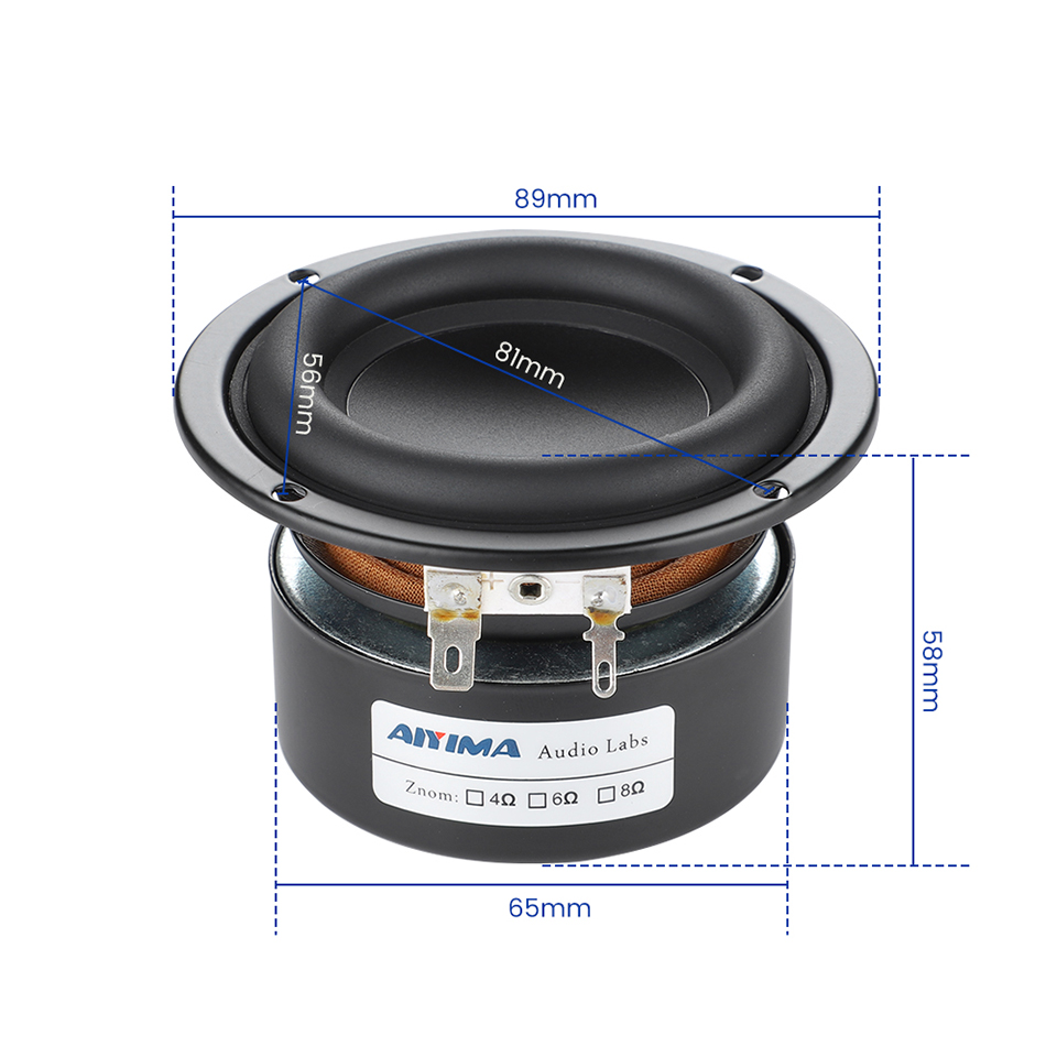 AIYIMA 3 Inch Subwoofer Speaker 4/8 Ohm 25W Small Steel Cannon Audio ...