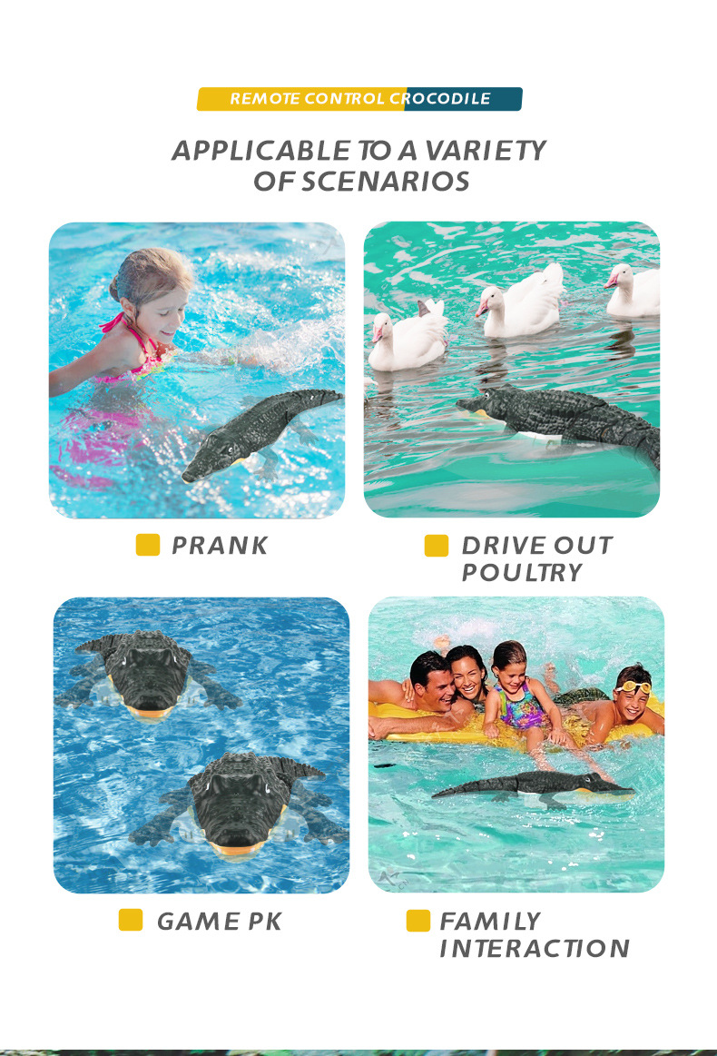 RC Boat Ship Toy Simulation Crocodile Alligator 2.4G Remote Control ...