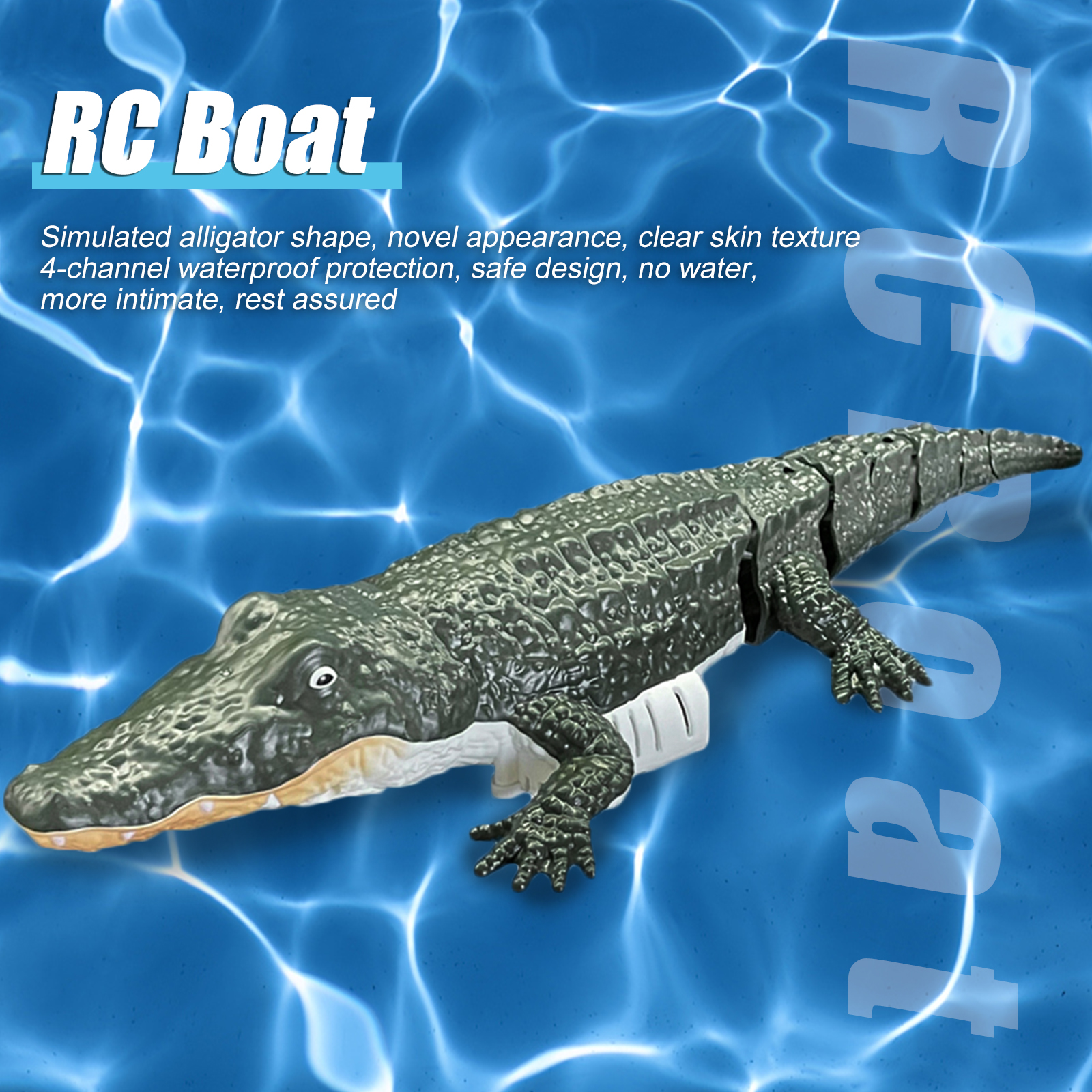 RC Boat Ship Toy Simulation Crocodile Alligator 2.4G Remote Control ...