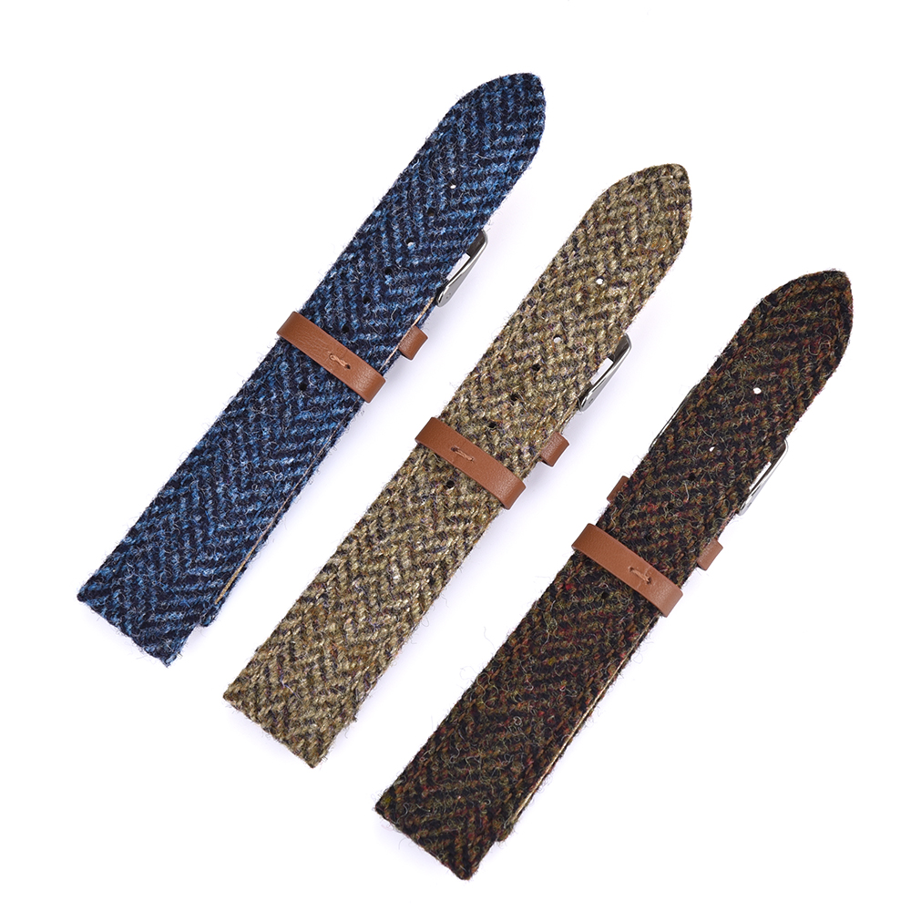 New Wool Weave Genuine Leather Watch Strap 18mm 20mm 22mm Quick Release ...