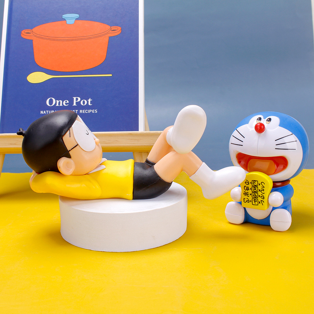 10-17cm Anime Doraemon Nobita Nobi Q Version PVC Action Figures Car ...
