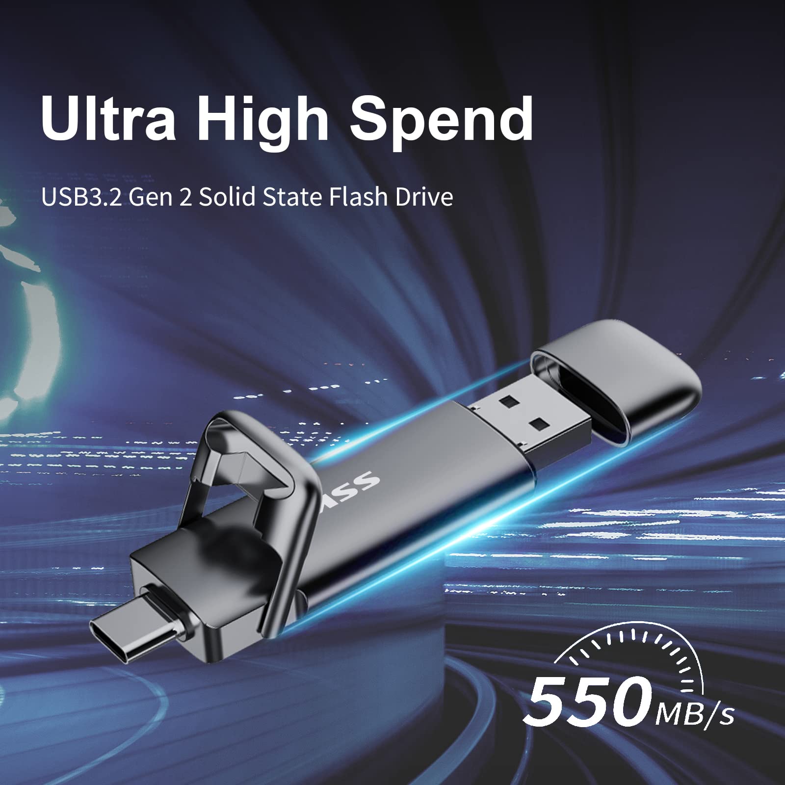SSK 550MB/s Pendrive 1TB USB3.2 TYPE C Thumb Drive 128G OTG Type C ...