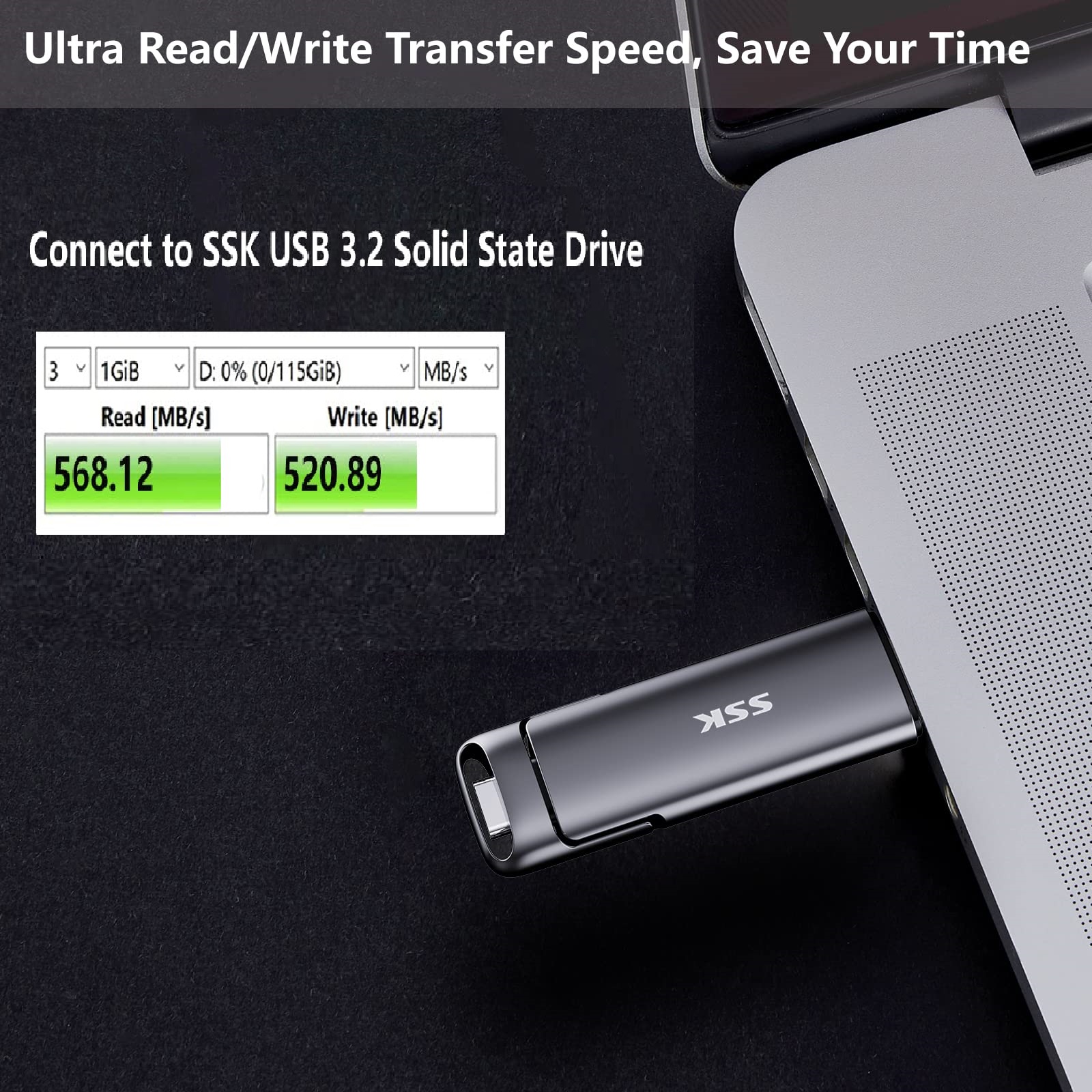 SSK 550MB/s Pendrive 1TB USB3.2 TYPE C Thumb Drive 128G OTG Type C ...