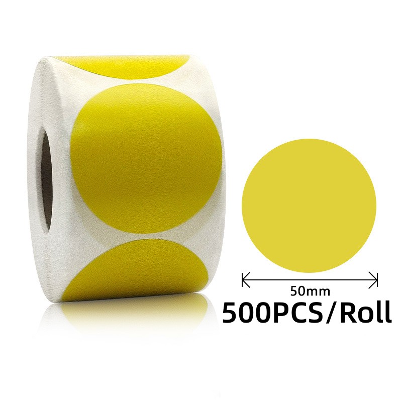 50mm 500PCS/Roll Large Round sticker Blue Yellow Orange Labels Big ...
