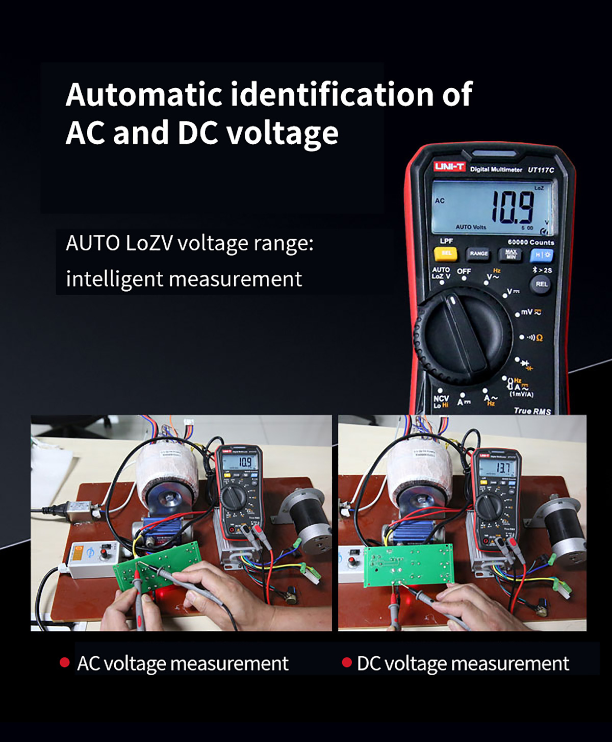UNI-T UT117C High-precision True RMS Digital Multimeter AC DC 600V 10A ...