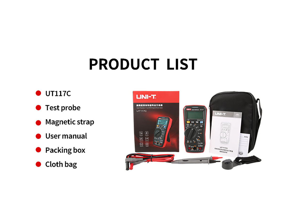 UNI-T UT117C High-precision True RMS Digital Multimeter AC DC 600V 10A ...