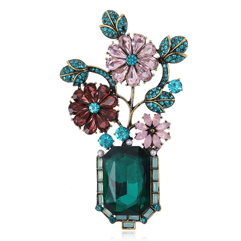 Exquisite Luxury Baroque style Flowers Big Brooch High-end Crystal ...