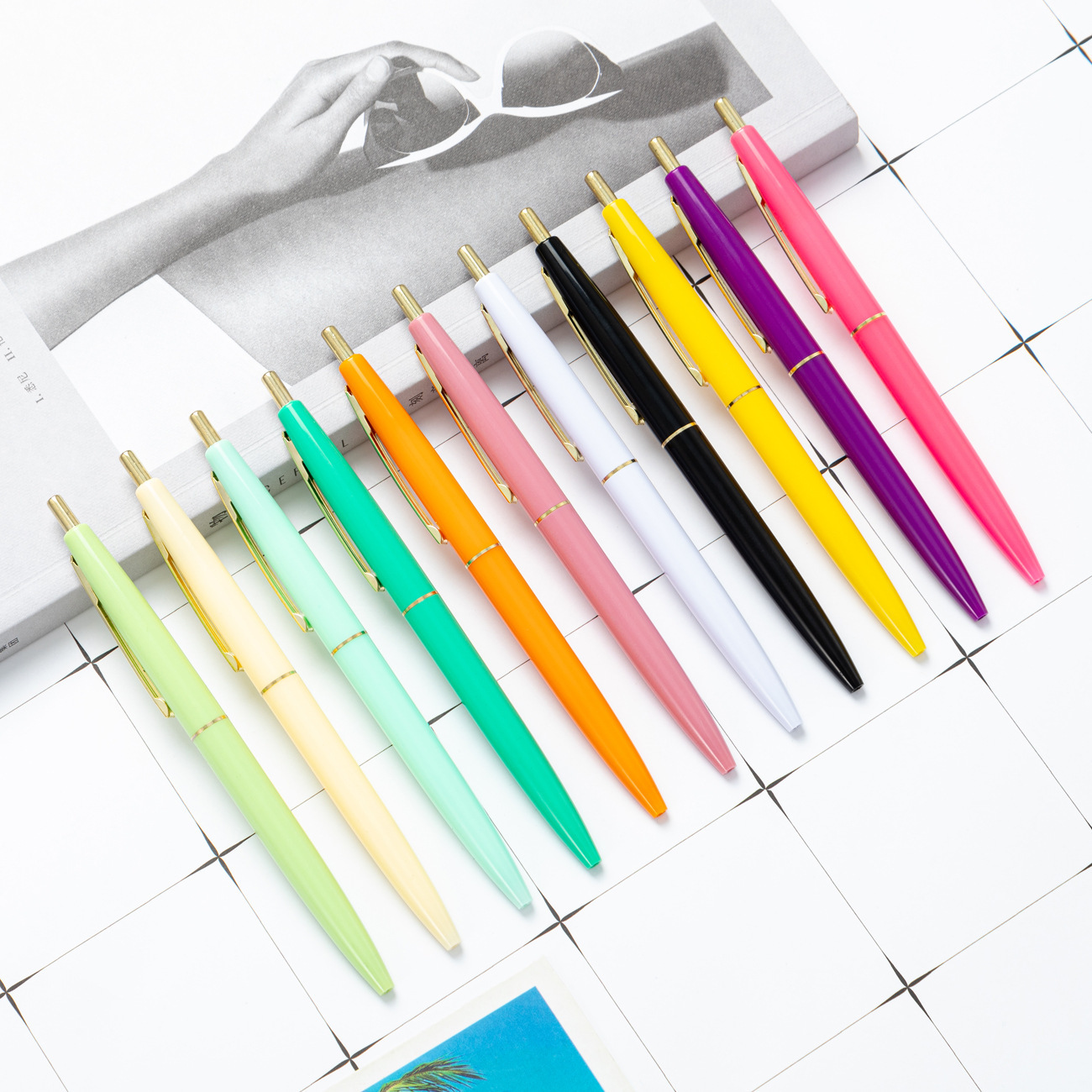 Ballpoint Pen Bulk Black Ink 1.0 mm Medium Point Retractable Stick Pens ...